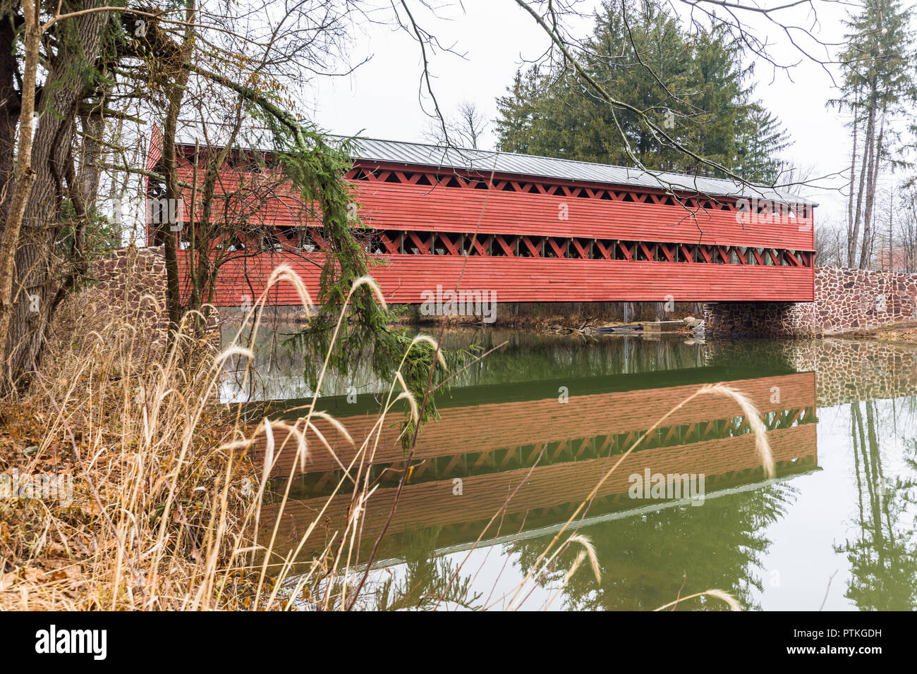 Sachs Covered Bridge in Gettysburg, Pennsylvania on a Moody Day Stock ...