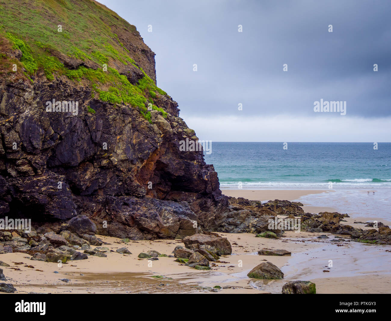 St Agnes Beach in Cornwall - a surfers paradise in England Stock Photo ...