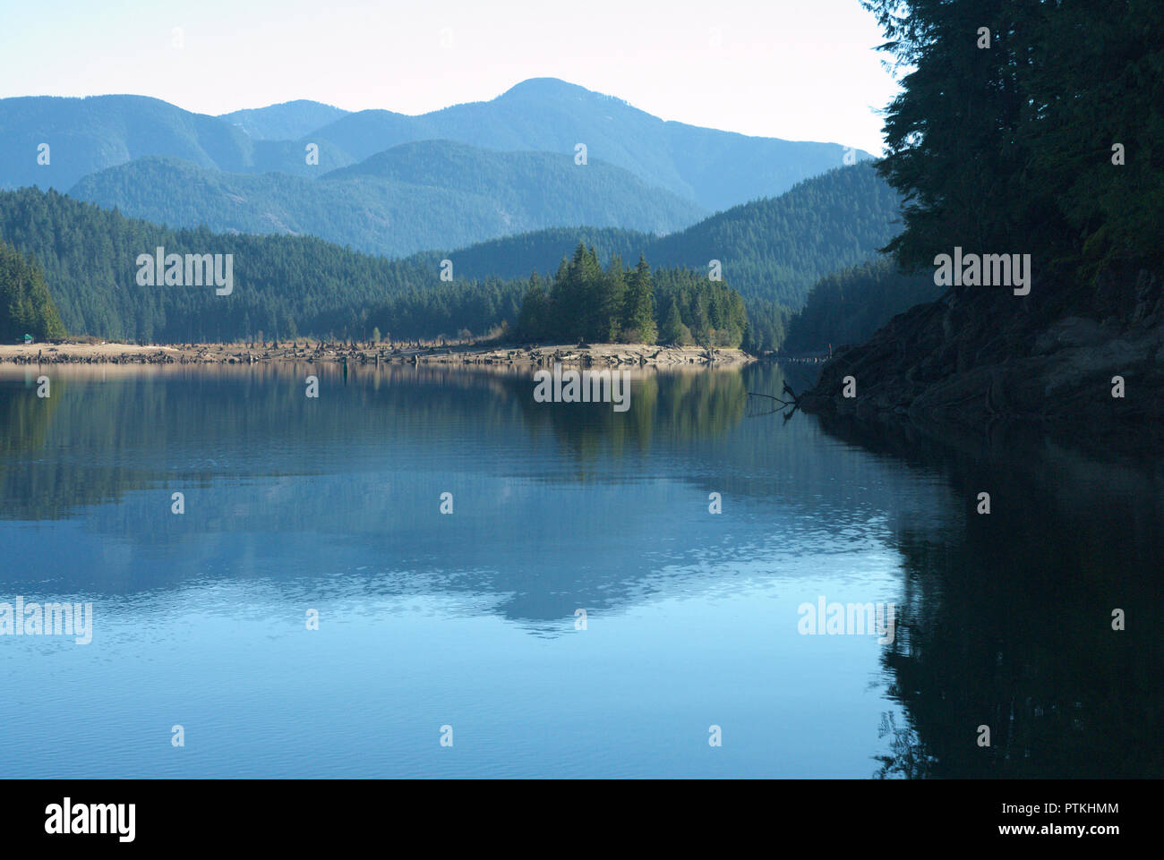 Reflections at Stave Lake in Mission, British Columbia, Canada Stock ...
