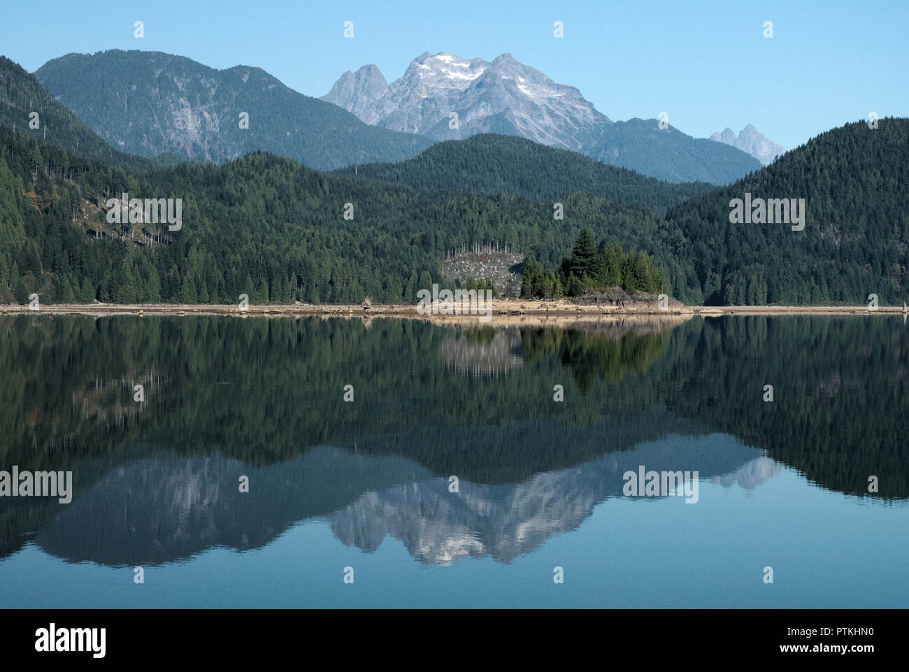 Reflections at Stave Lake in Mission, British Columbia, Canada Stock ...