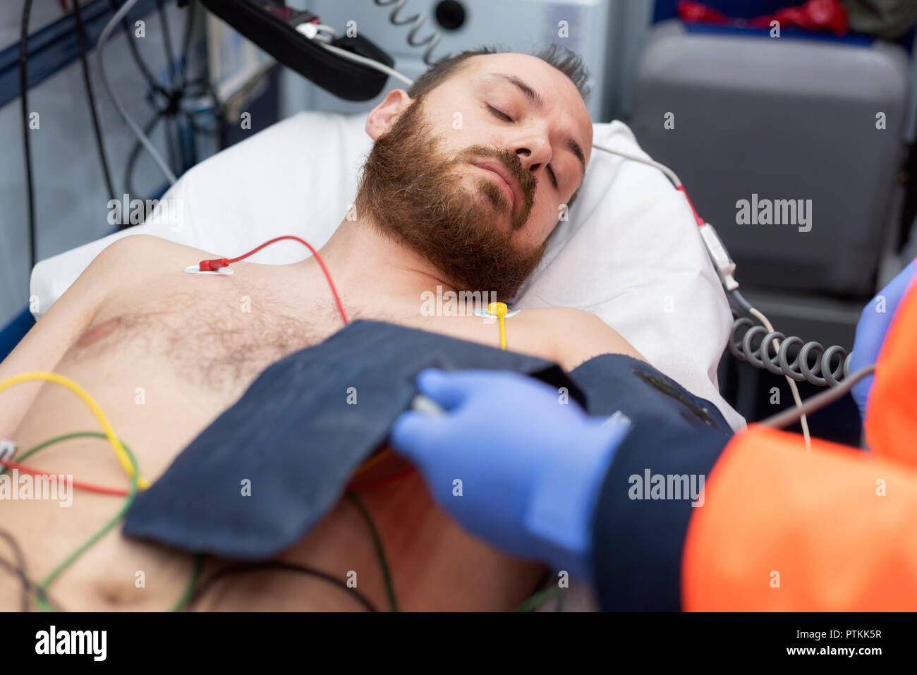 Patient Monitor In Emergency Ambulance High Resolution Stock ...