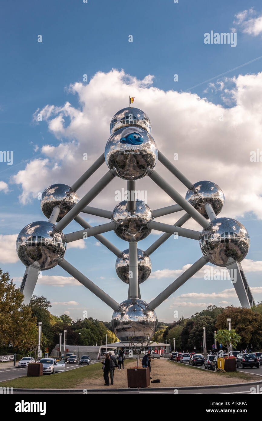 Brussels, Belgium - September 25, 2018: The voluminous Atomium monument ...