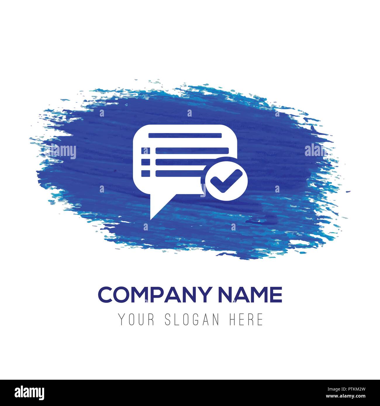 Ok Chat Speech Bubble - Blue watercolor background Stock Vector Image ...