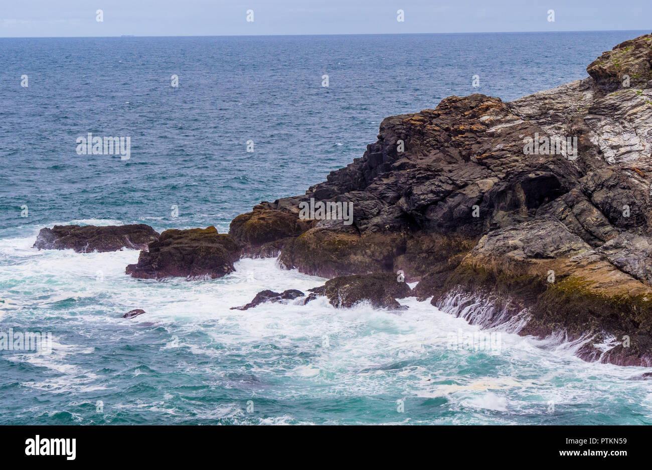 Wild water of the Celtic Sea in Cornwall England Stock Photo - Alamy