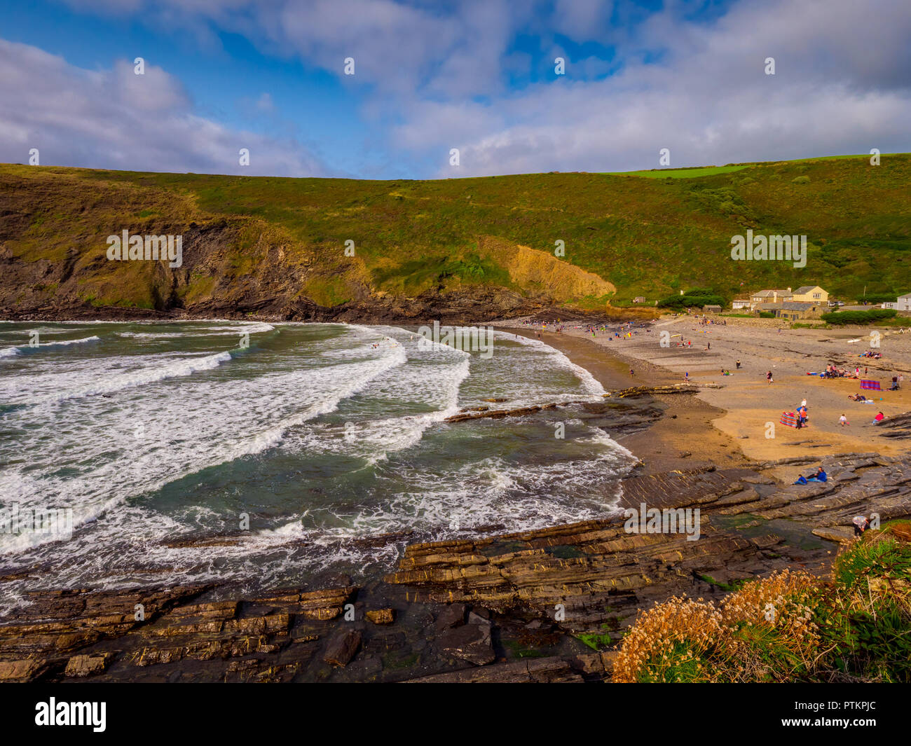 The beach of Crackington Haven Cornwall Stock Photo - Alamy