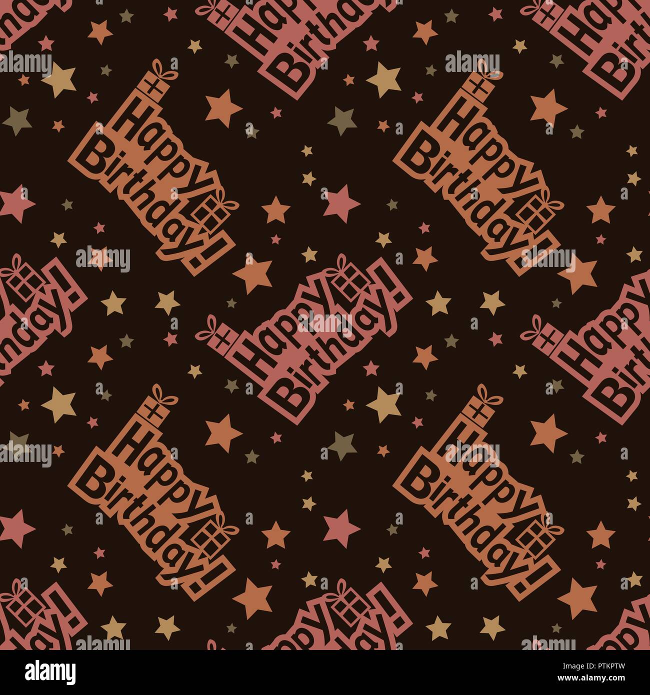 Happy birthday pattern Background with brown color Stock Vector Image ...
