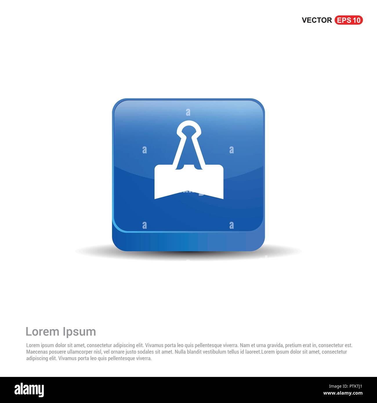 Paper Clip Icon - 3d Blue Button Stock Vector Image & Art - Alamy