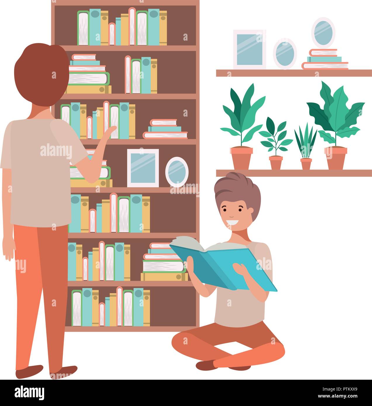 Old library book shelves Stock Vector Images - Alamy