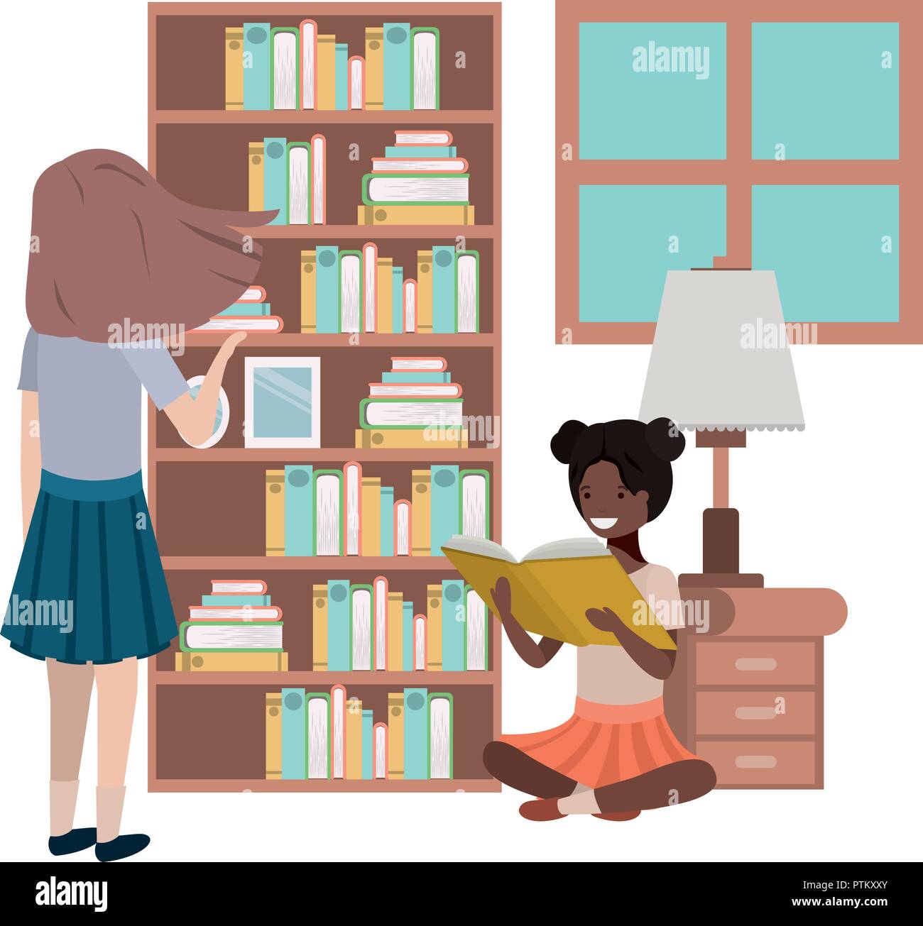 women in the library avatar character Stock Vector Image & Art - Alamy