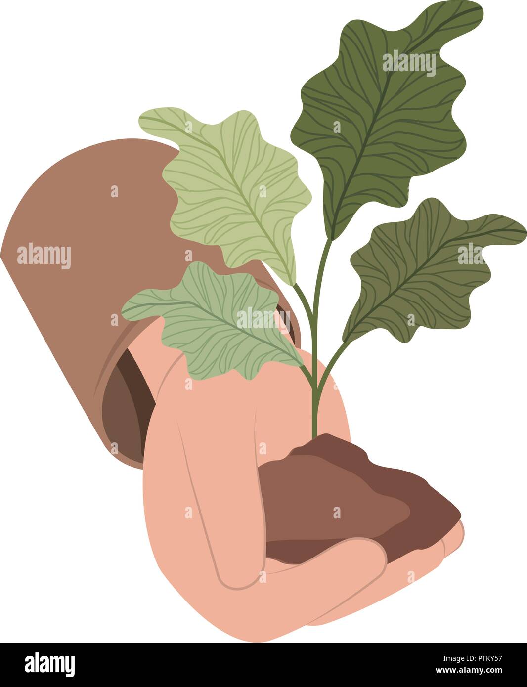 hand with tree plant isolated icon Stock Vector Image & Art - Alamy