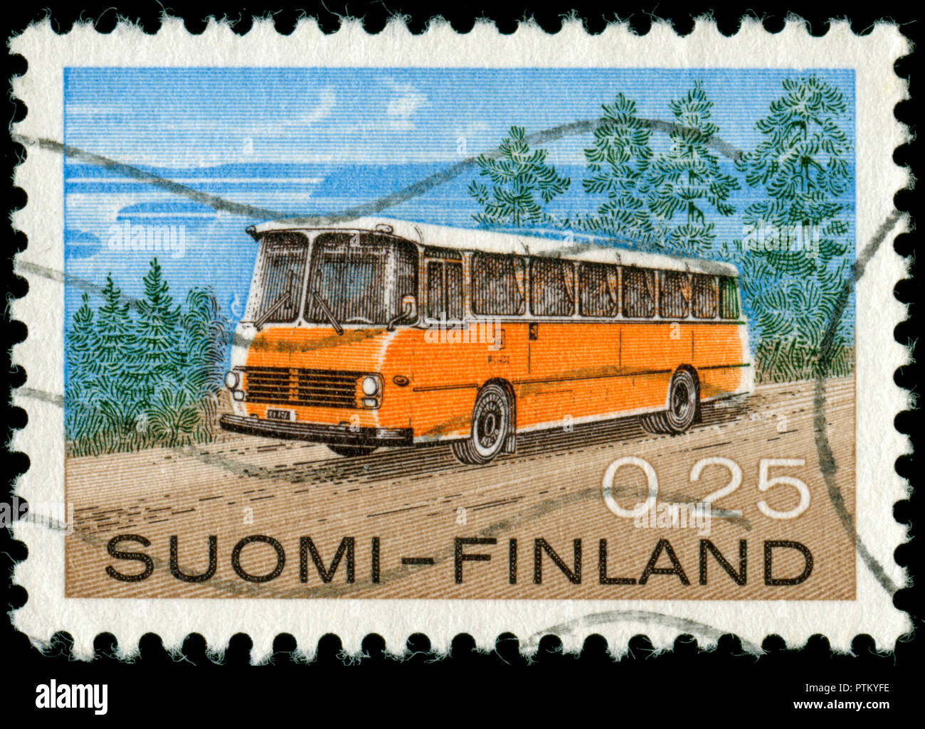 Postmarked stamp from Finland in the Post Omnibus series issued in 1971 ...