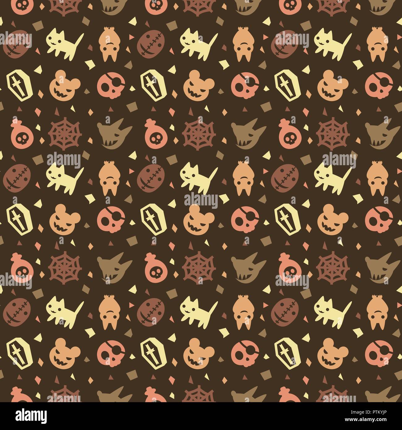 cute halloween pattern background with brown color Stock Vector Image ...