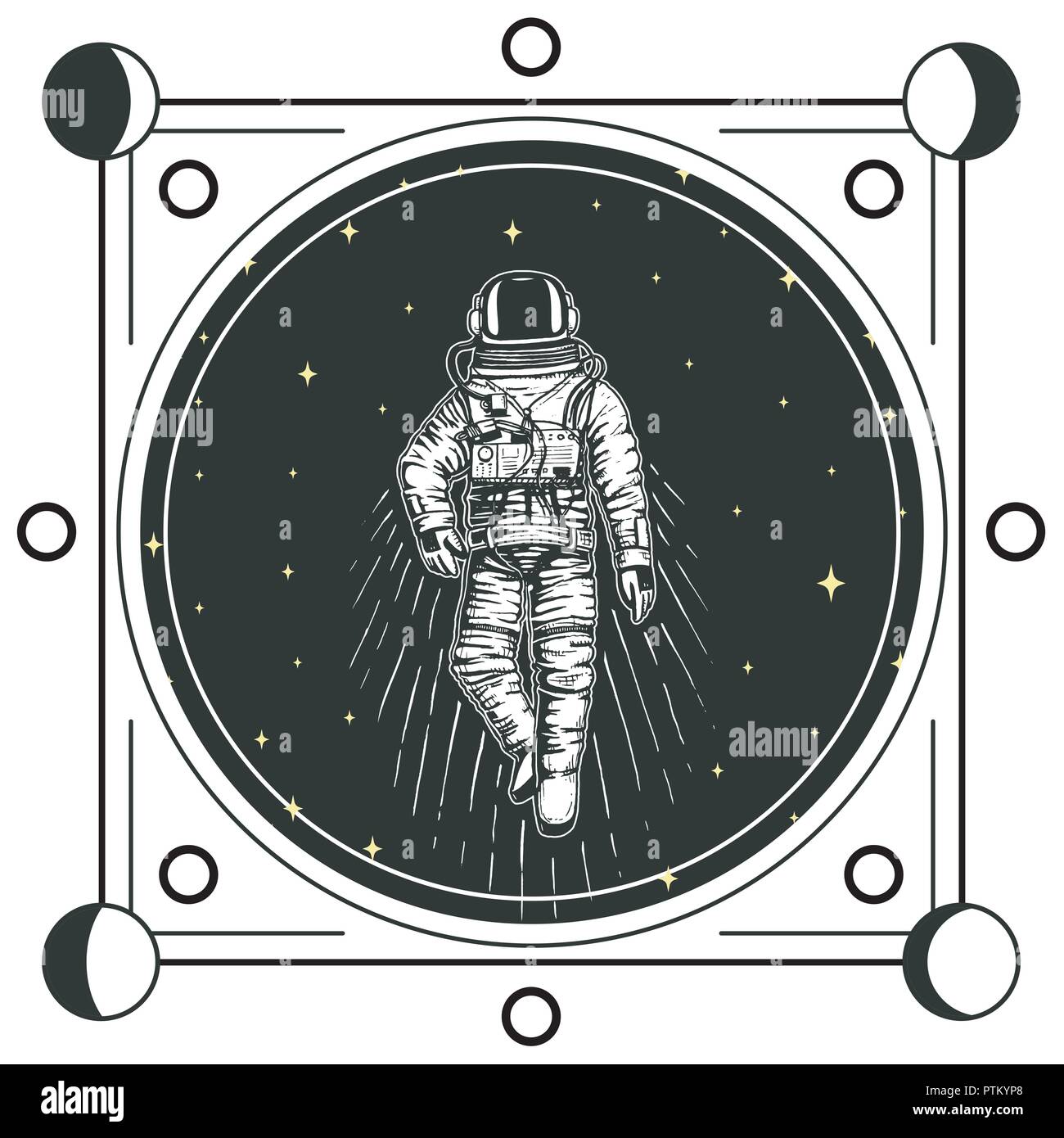 Astronaut Head Drawing