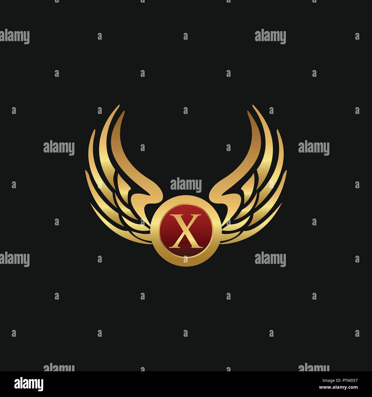 Luxury Letter X Emblem Wings logo design concept template Stock Vector ...