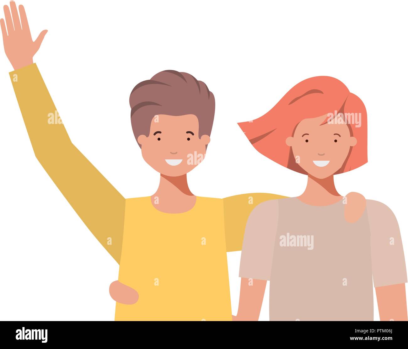 young couple with hands up avatar character Stock Vector Image & Art ...