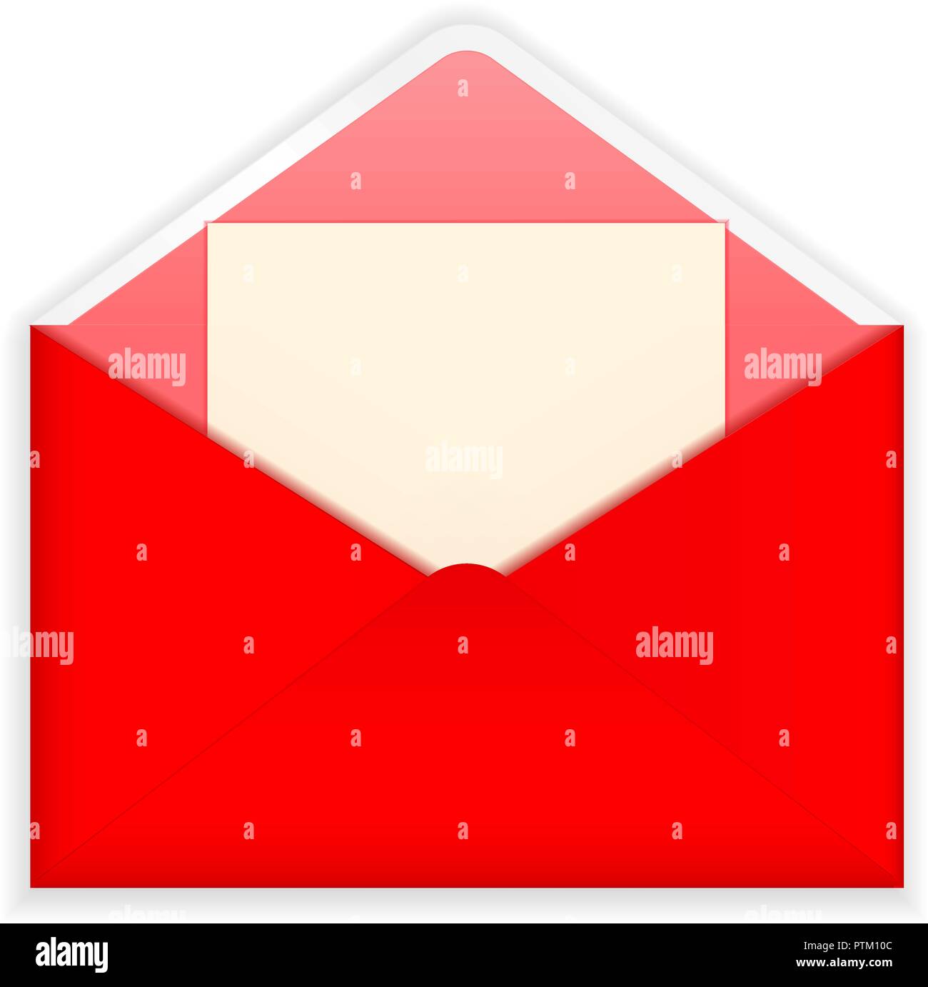 Red open envelope with letter inside Stock Vector Image & Art - Alamy
