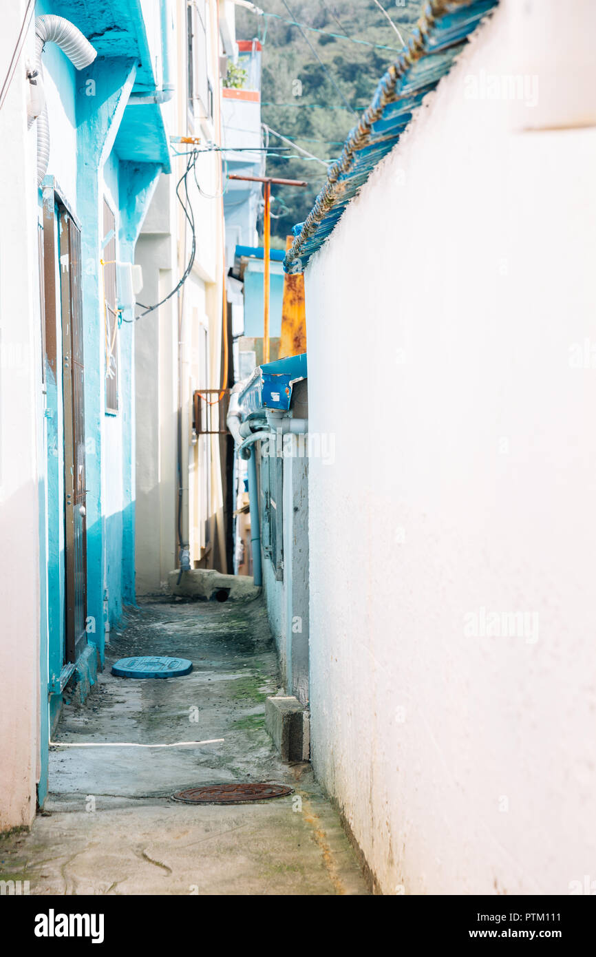 Colorful house and old street at Gamcheon Culture Village in Busan ...