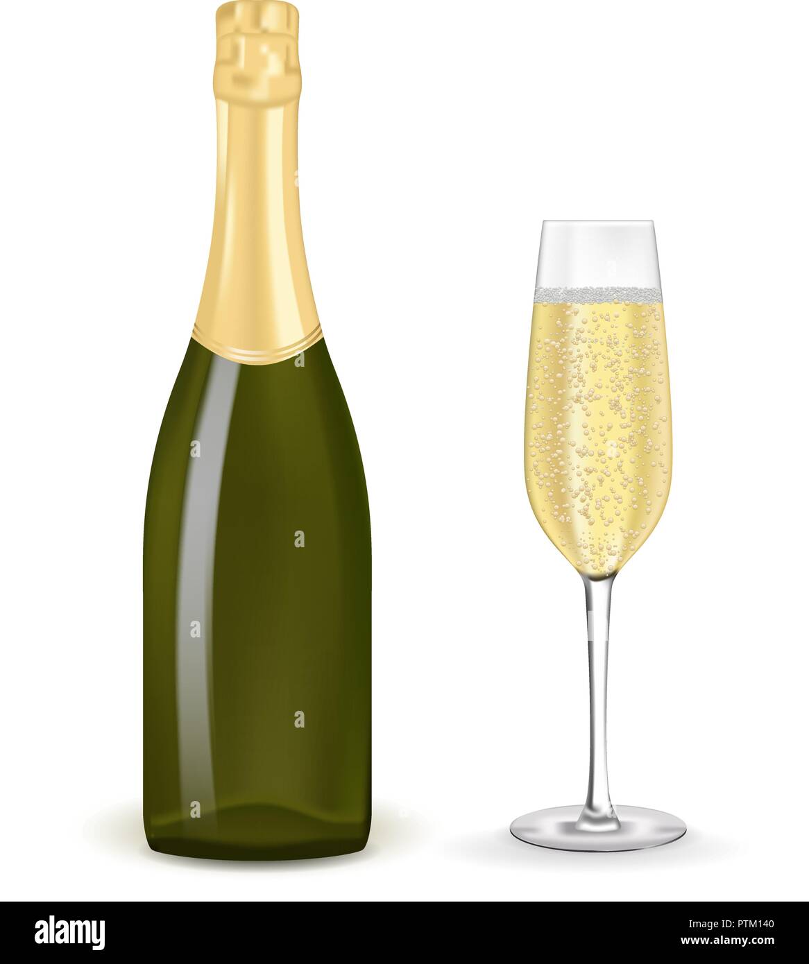 Champagne bottle blank white Stock Vector Images - Alamy