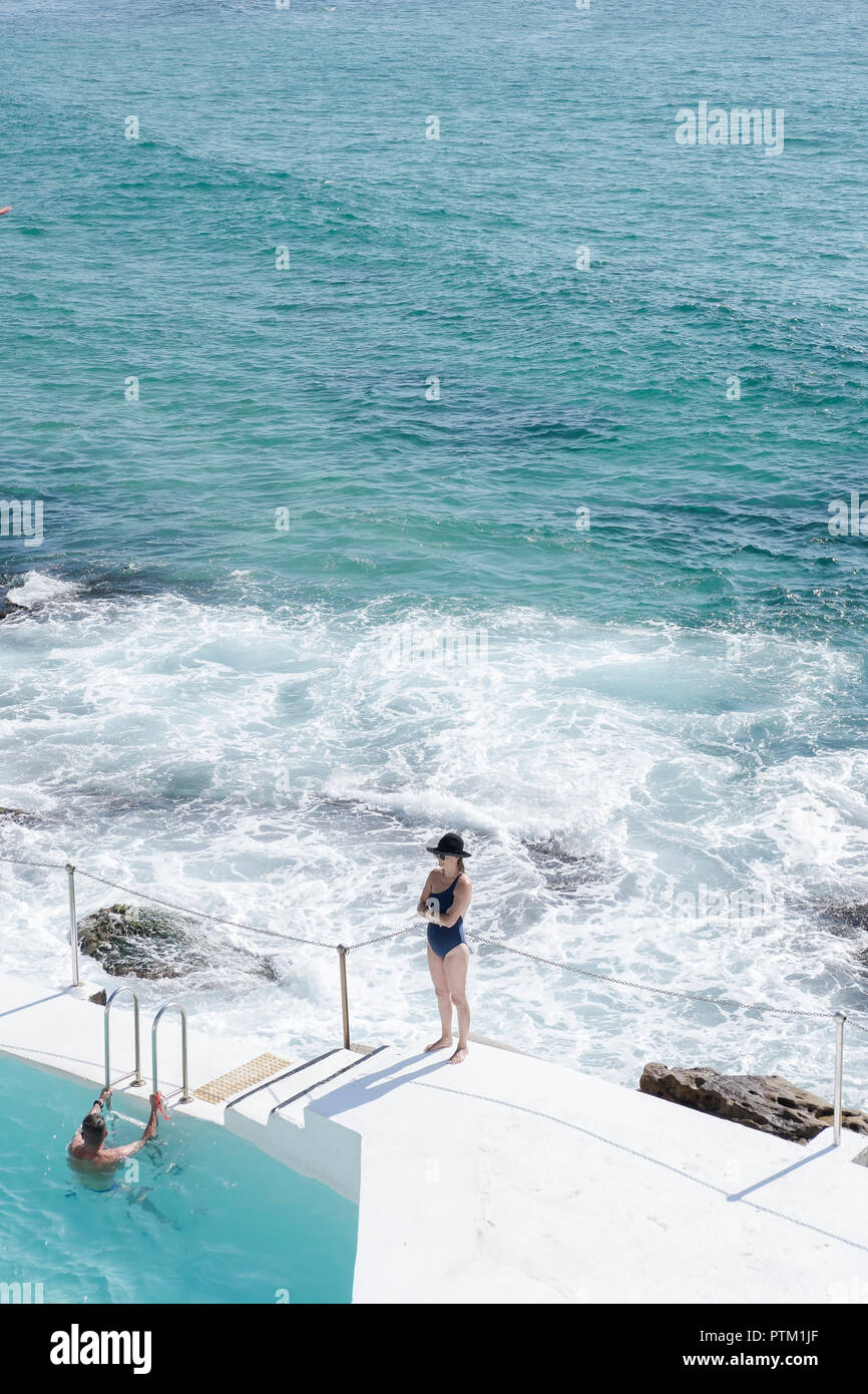 Man and woman swimming in sea hi-res stock photography and images - Alamy