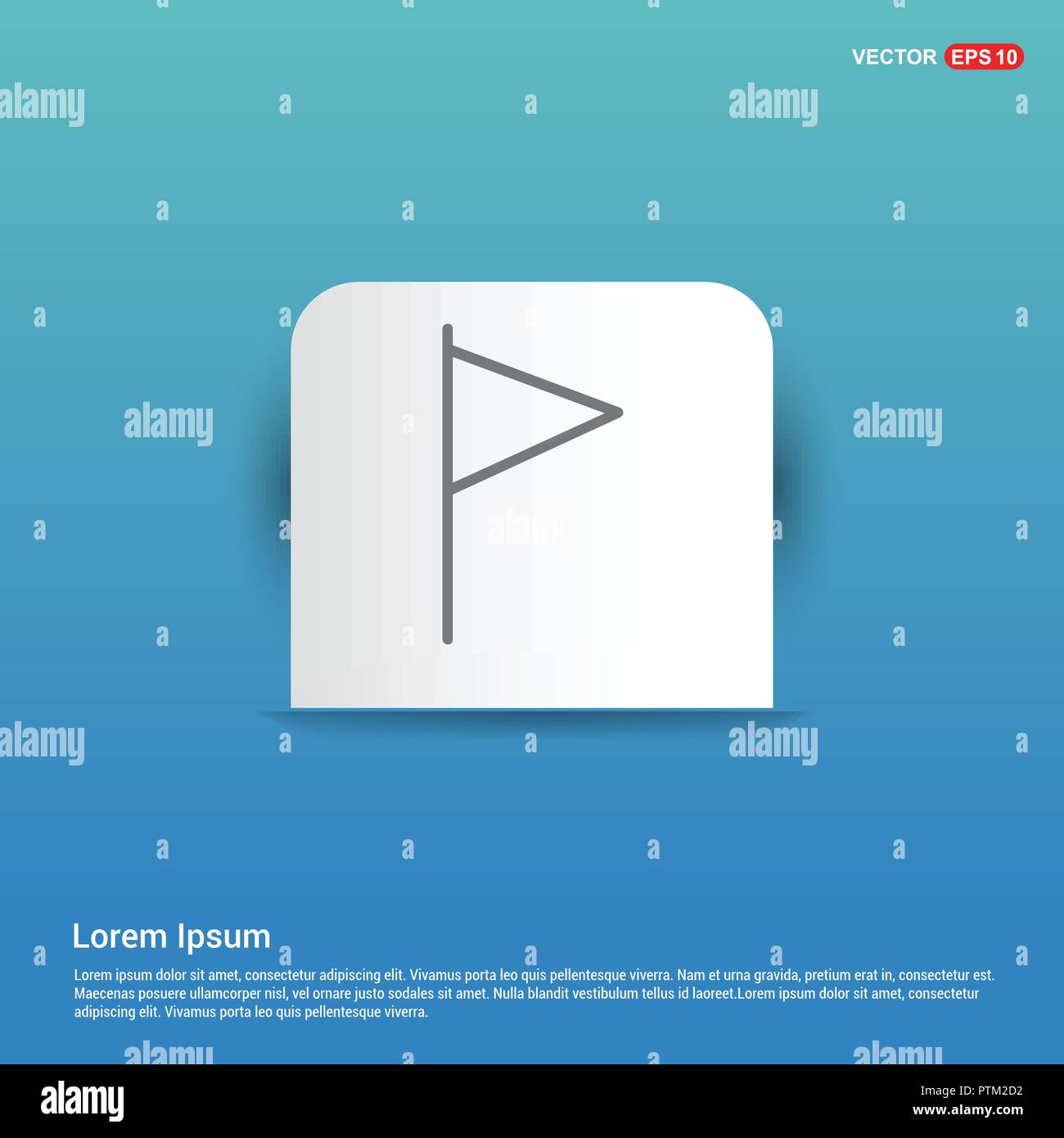 Flag mark icon - Blue Sticker button Stock Vector Image & Art - Alamy