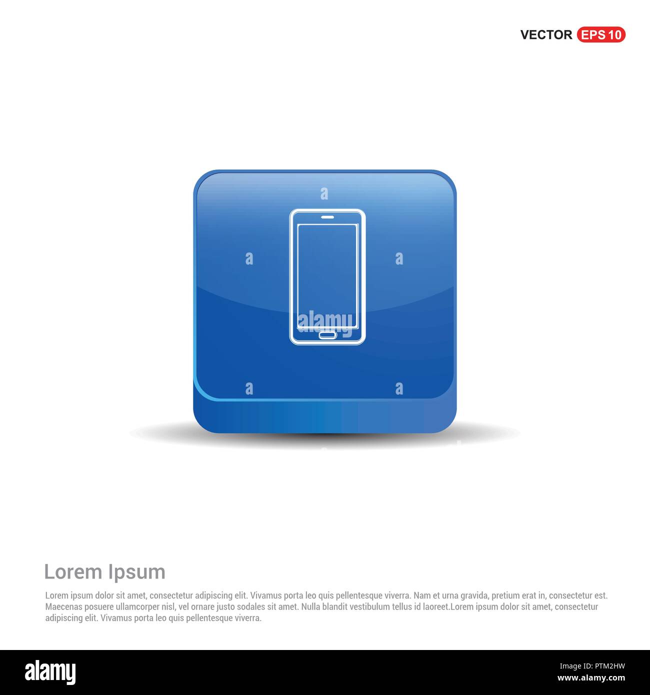 smartphone icon - 3d Blue Button Stock Vector Image & Art - Alamy