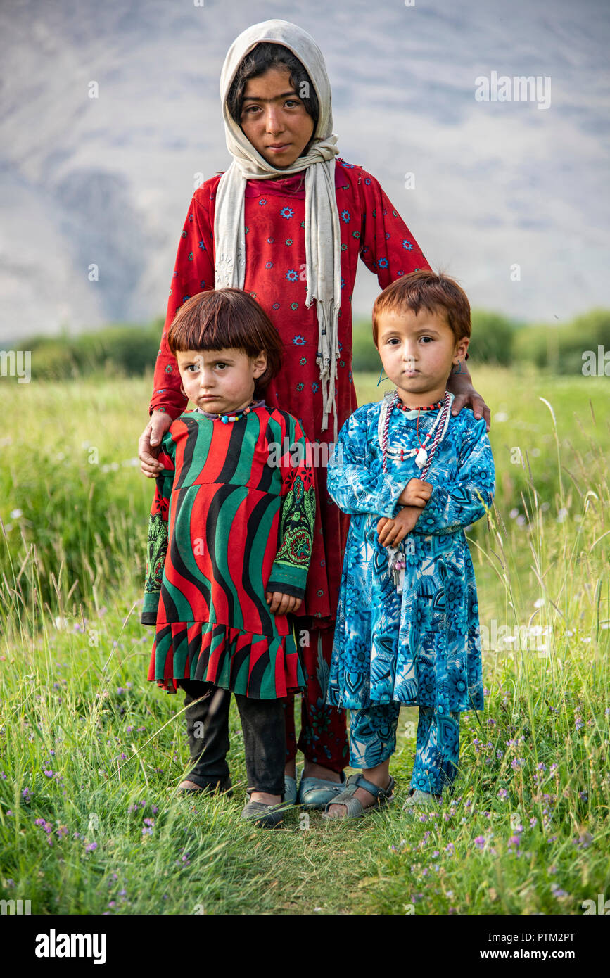 Wakhi children in the Wakhan Corridor of Afghanistan Stock Photo - Alamy