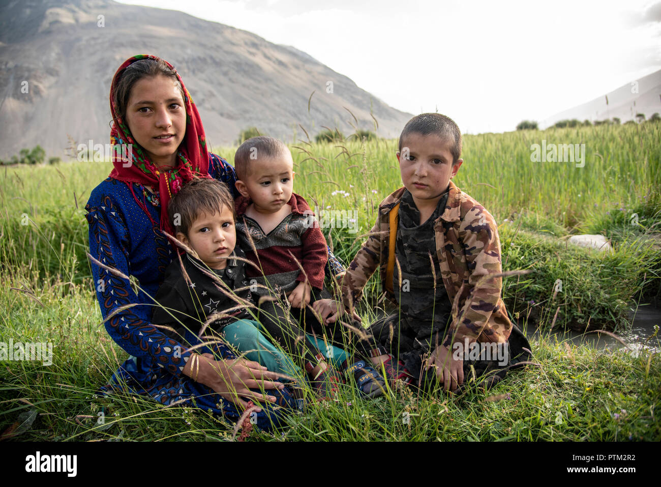 Wakhi children in the Wakhan Corridor of Afghanistan Stock Photo - Alamy