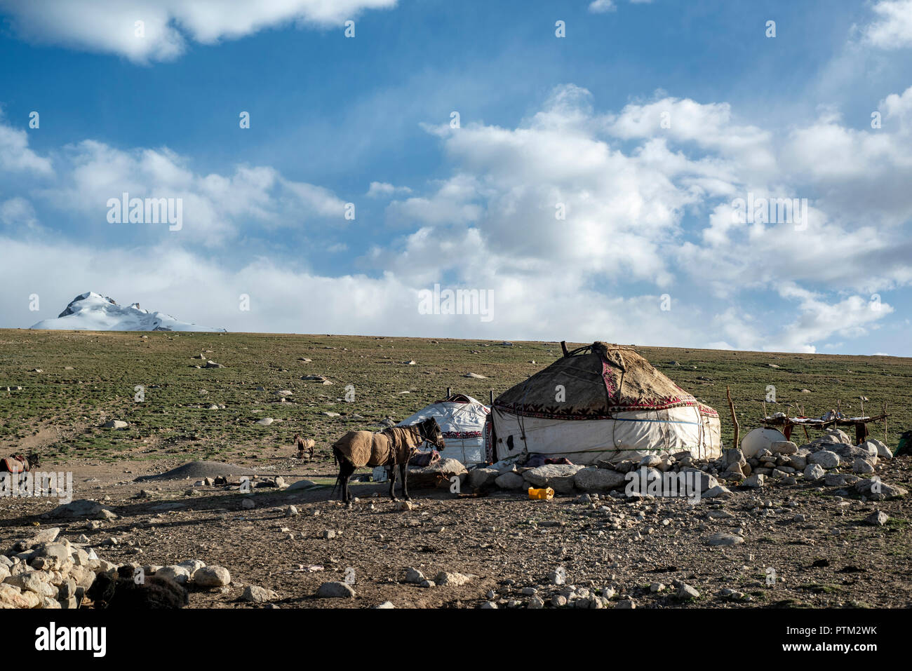 Kyrgyz yurts in a remote settlement in the Wakhan Corridor of ...