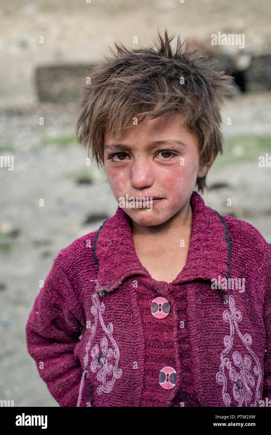 A young Wakhi girl from a remote settlement in the Wakhan Corridor of ...