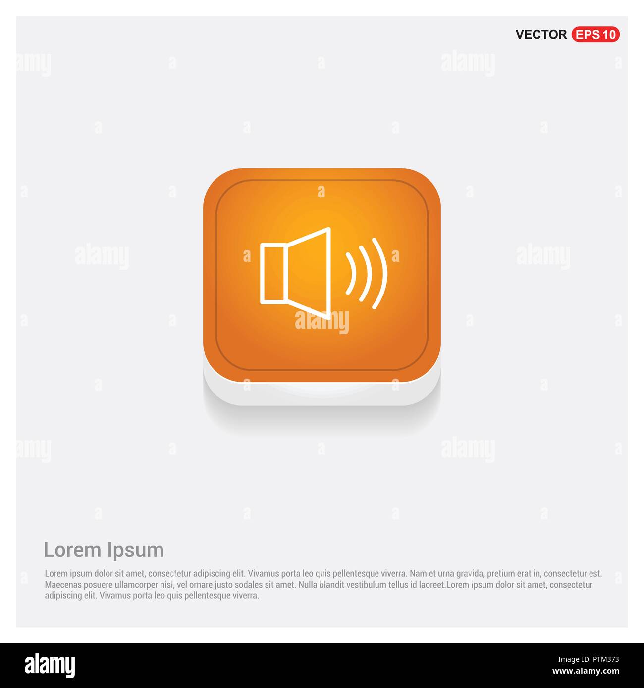 Sound volume icon Orange Abstract Web Button - Free vector icon Stock ...