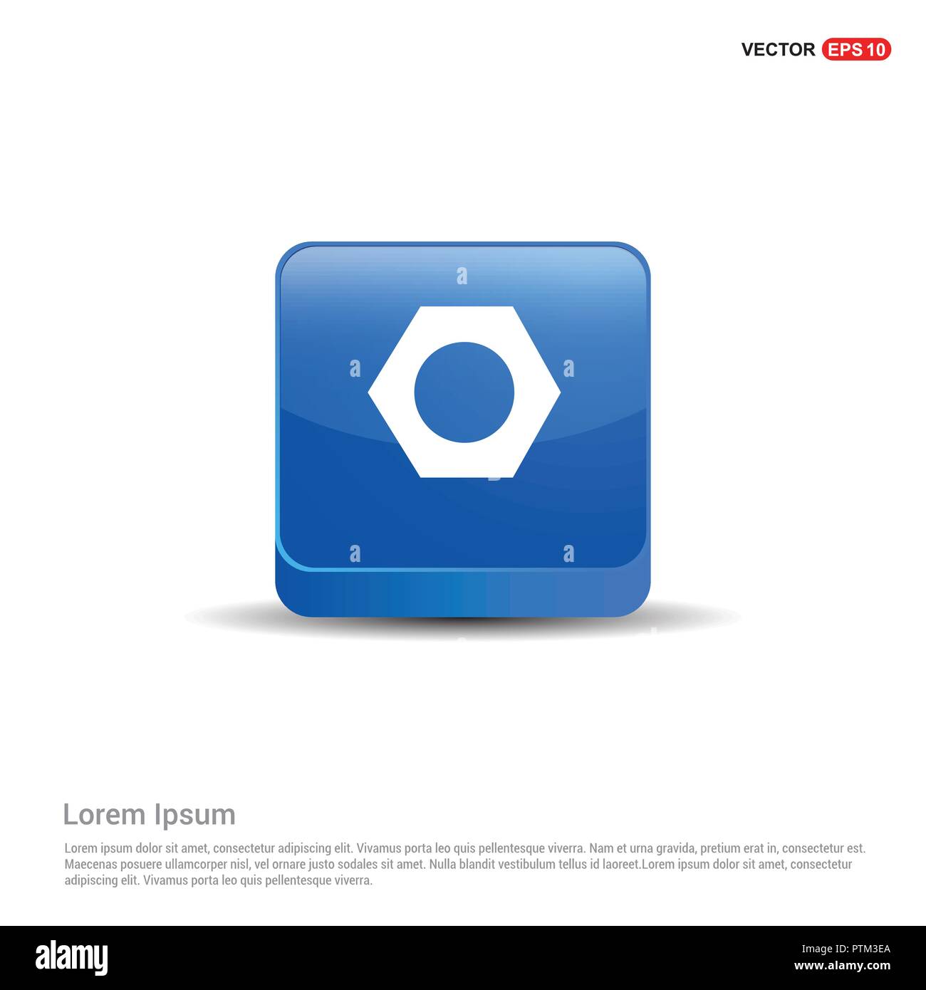 Nut Icon - 3d Blue Button Stock Vector Image & Art - Alamy