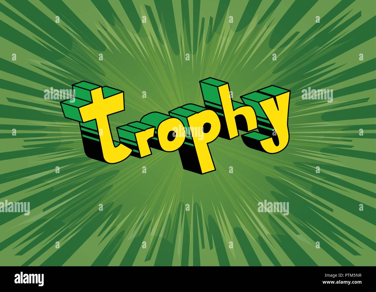 Trophy - Vector illustrated comic book style phrase Stock Vector Image ...