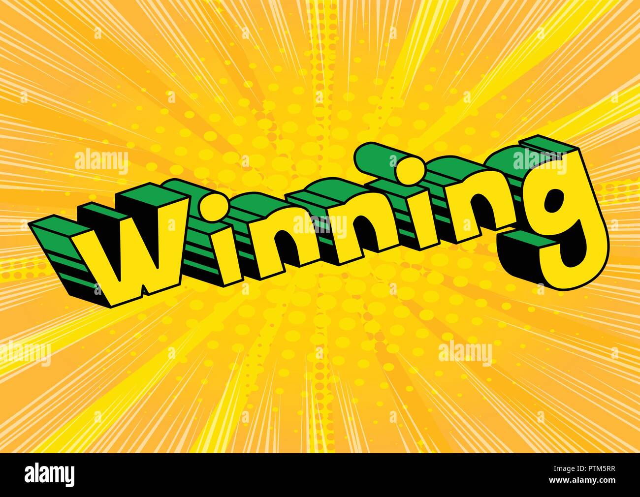 Winning - Vector illustrated comic book style phrase Stock Vector Image ...