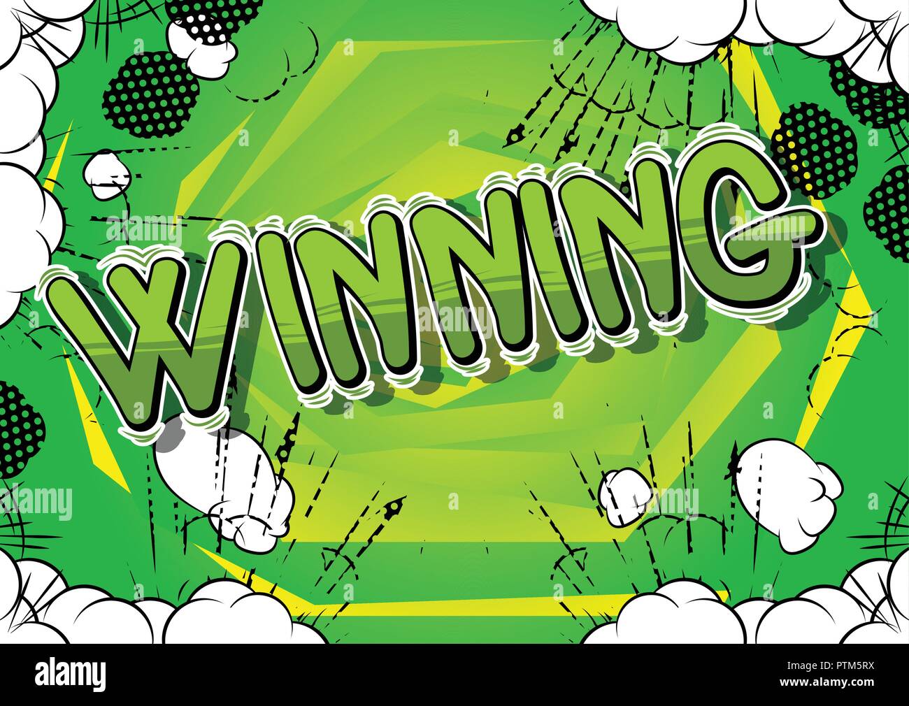 Winning - Vector illustrated comic book style phrase Stock Vector Image ...