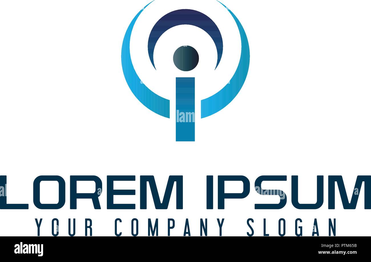 letter i technology communications logo design concept template Stock ...