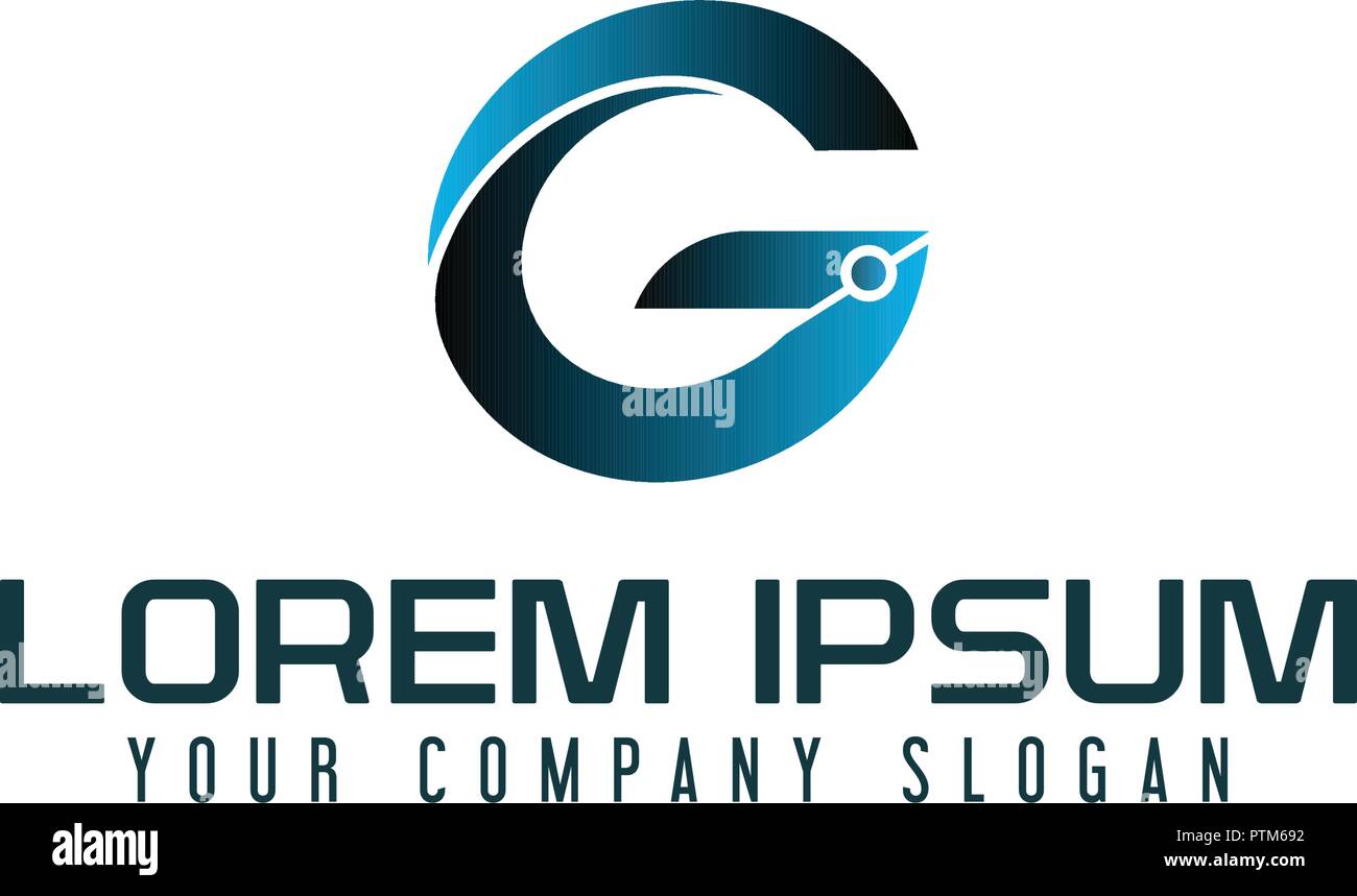 letter G technology logo design concept template Stock Vector Image ...