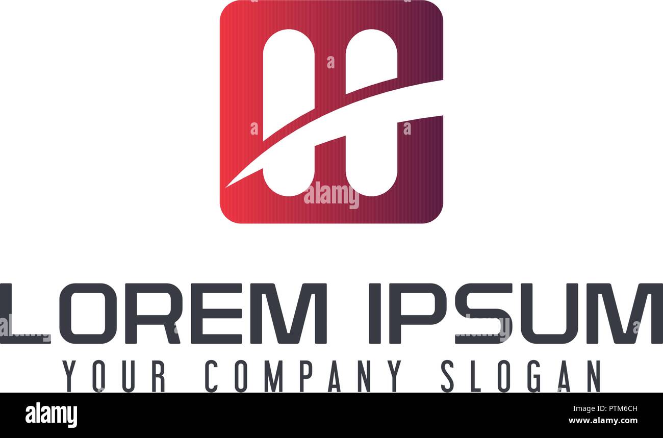 Letter H square logo design concept template Stock Vector Image & Art ...