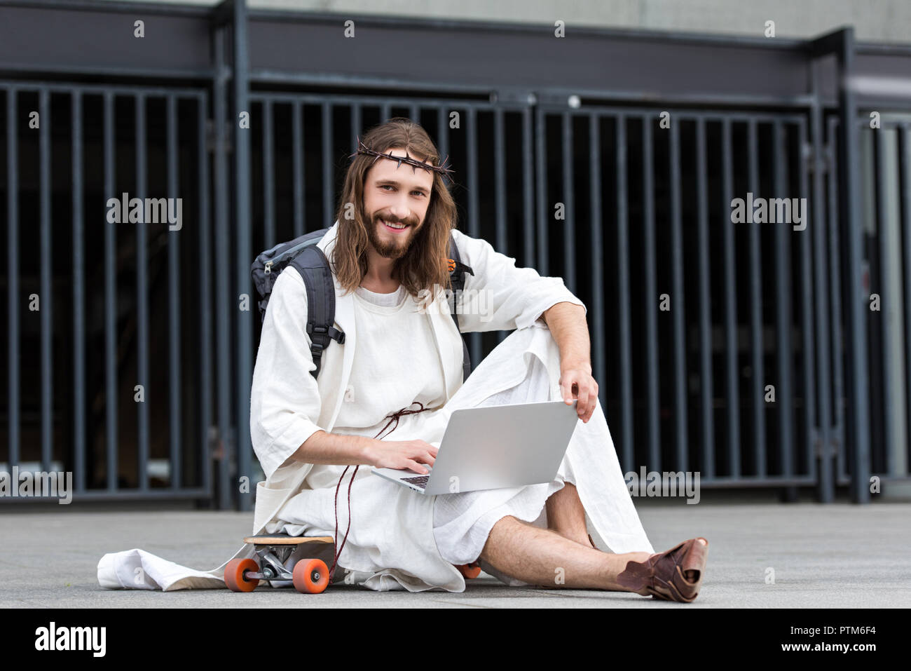 Young jesus using laptop hi-res stock photography and images - Alamy