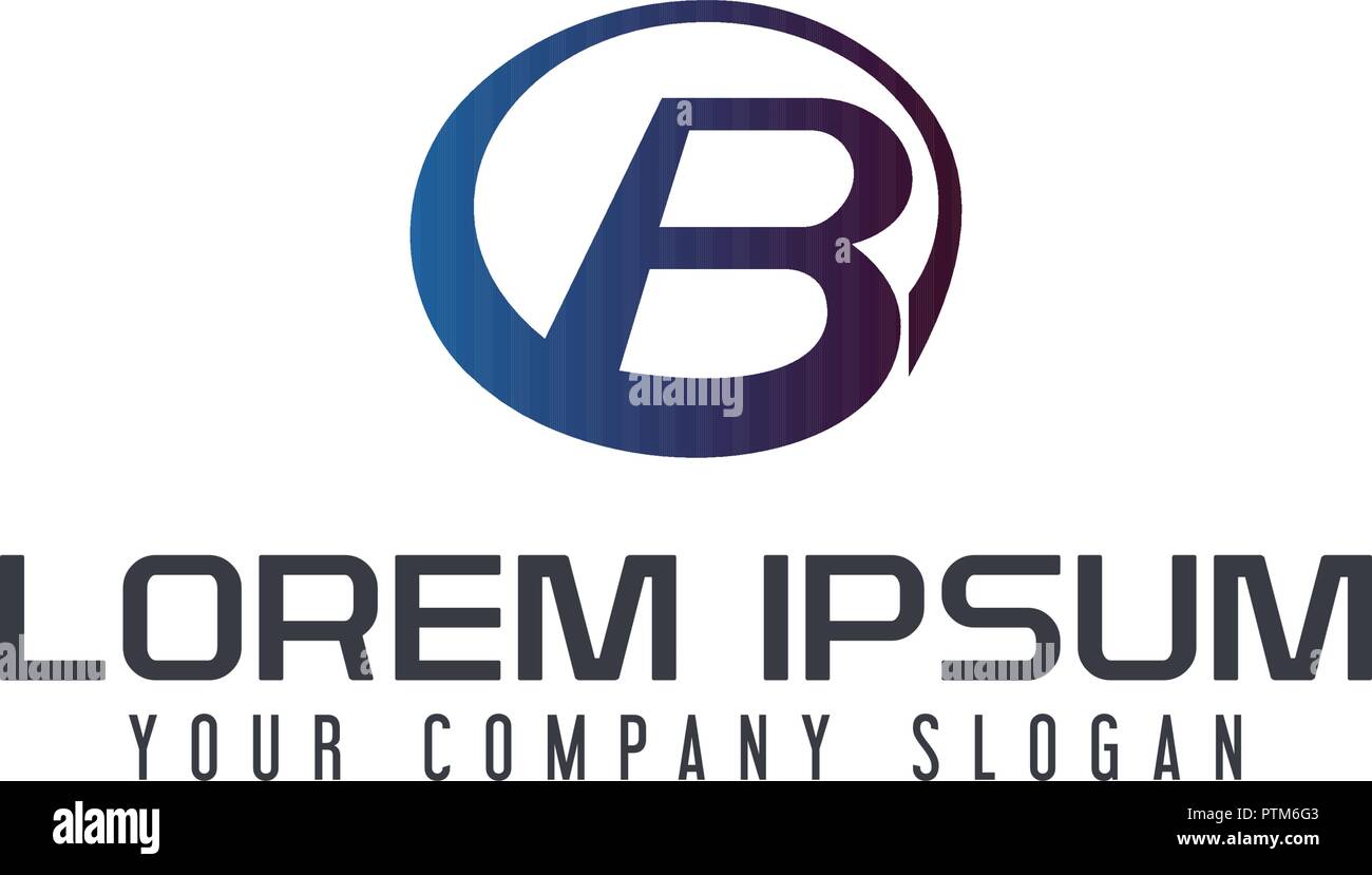 Letter b circle logo design hi-res stock photography and images - Alamy