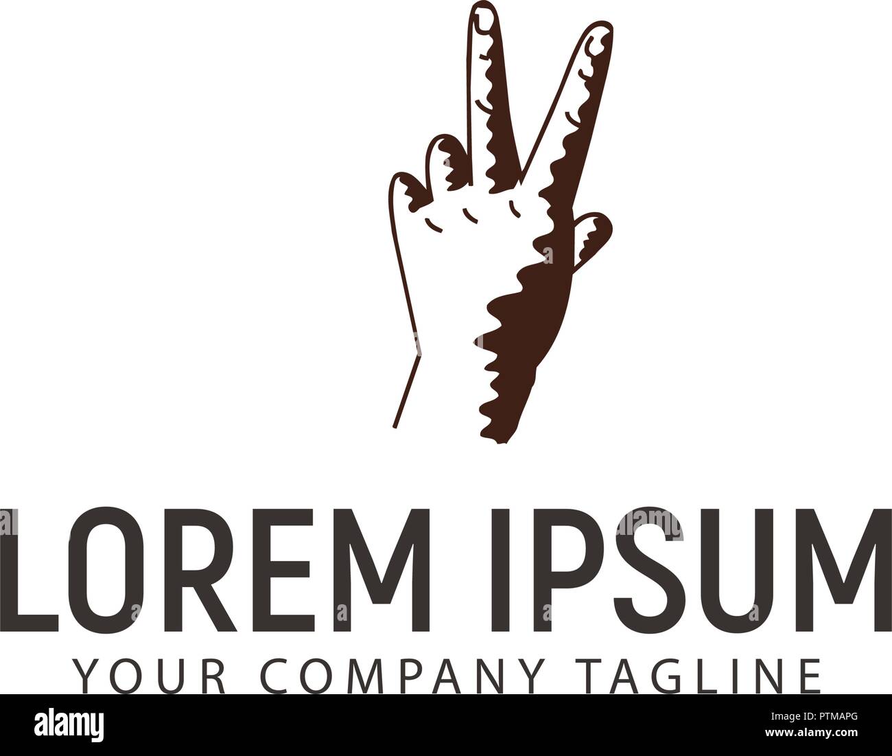 peace hand finger logo design concept template Stock Vector Image & Art ...