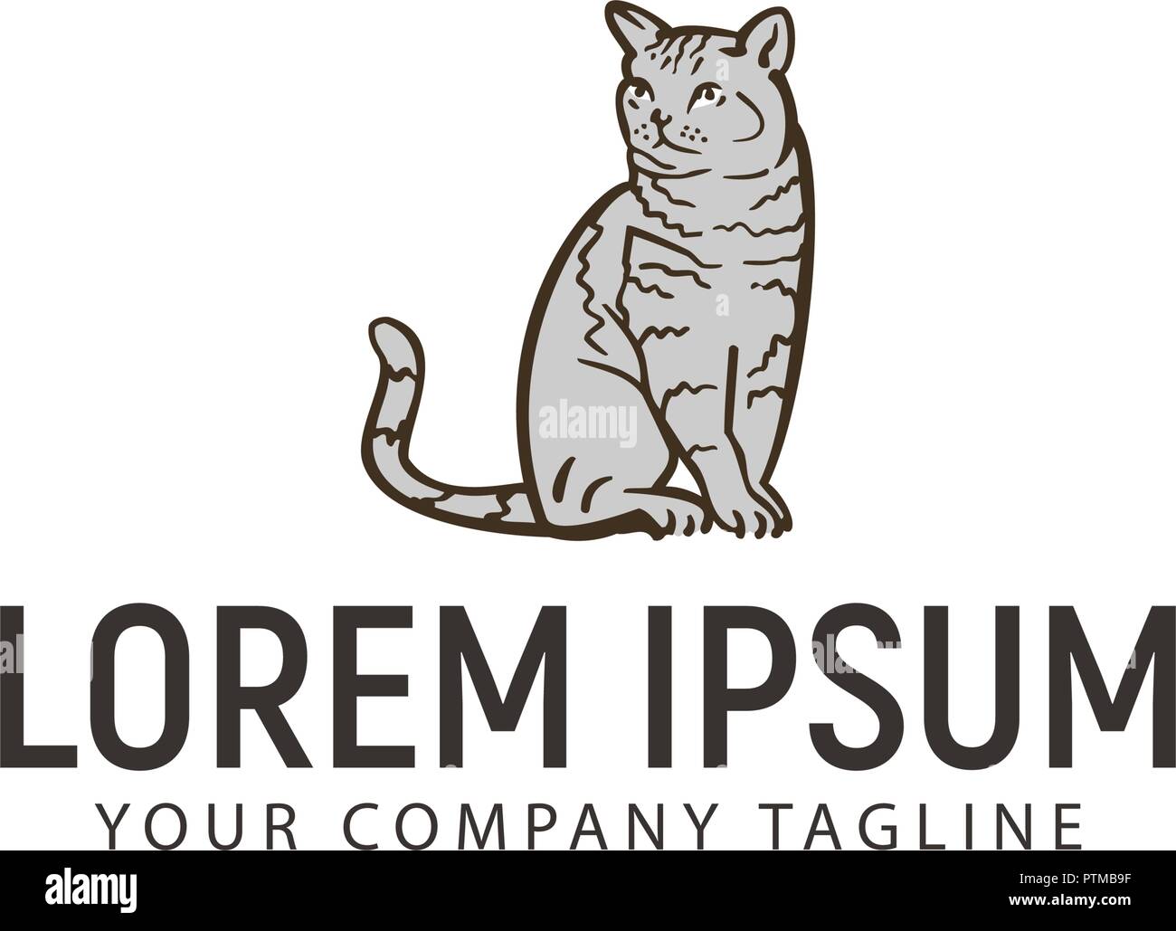 cat logo. hand drawn design concept template Stock Vector Image & Art ...