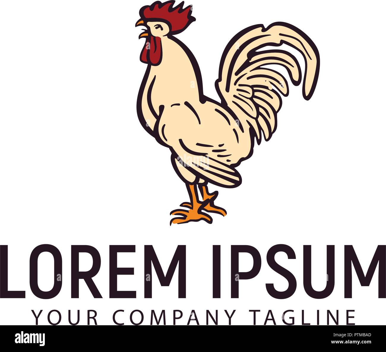 hen chicken logo. hand drawn design concept template Stock Vector Image ...