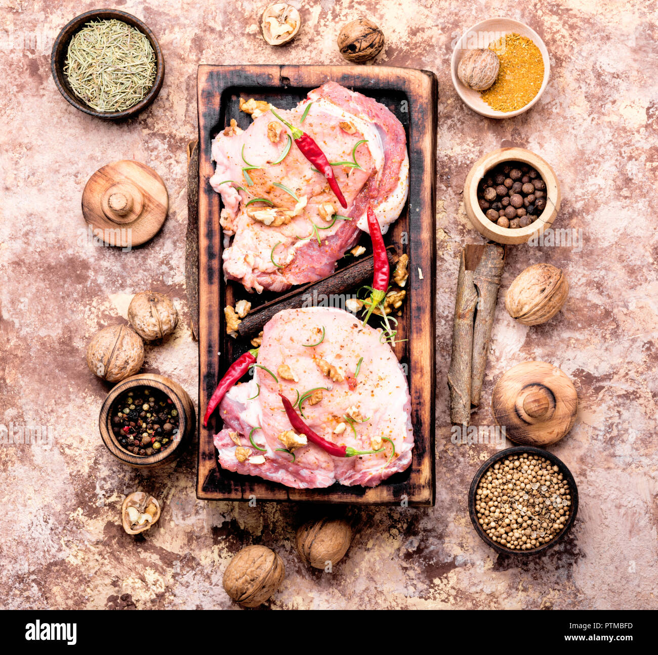 Raw pork selection hi-res stock photography and images - Alamy