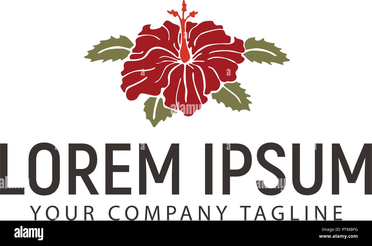 Hibiscus Flower Logo Design Concept Template Stock Vector Image And Art