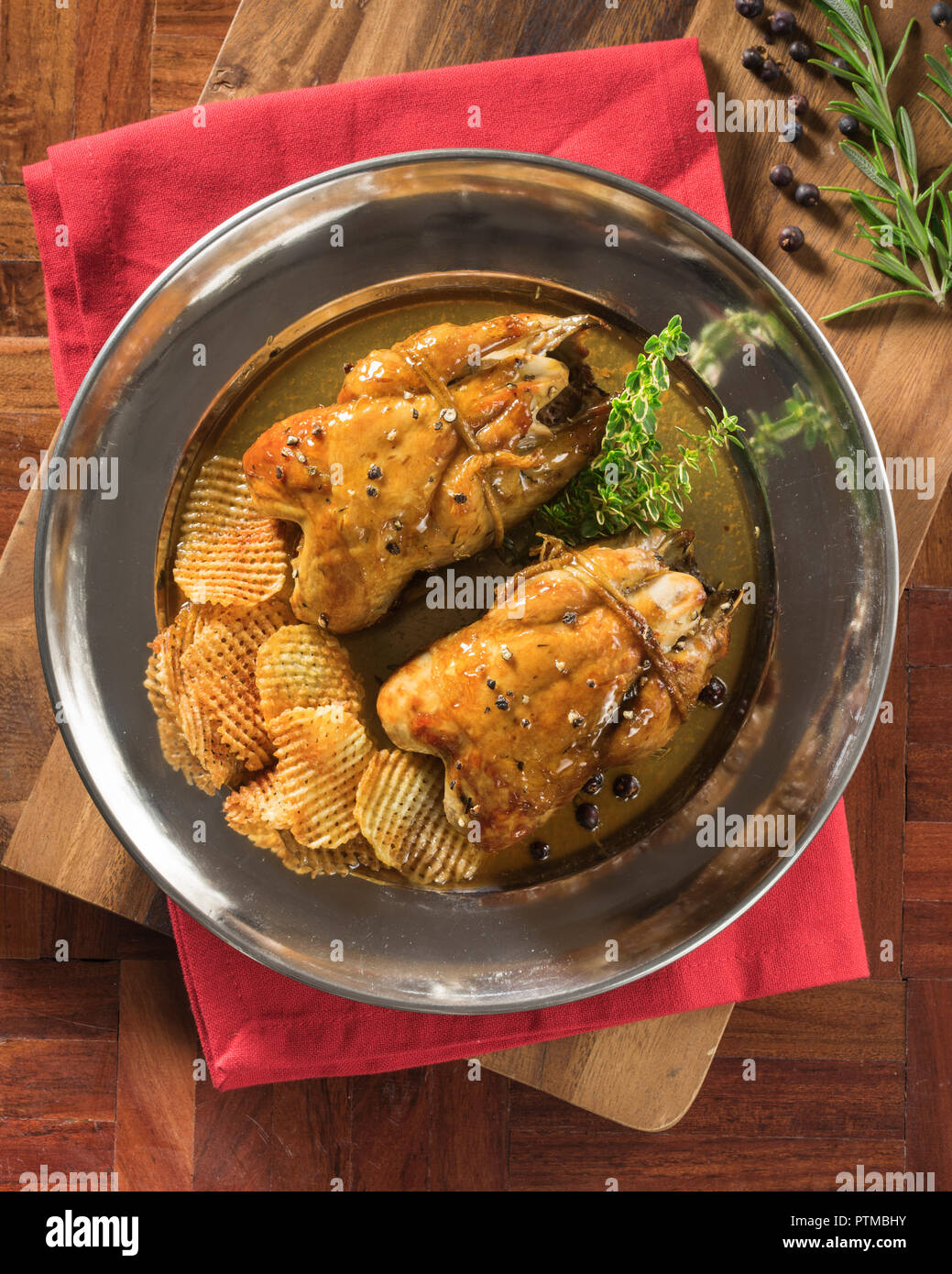 Roast partridge. Game bird UK Stock Photo - Alamy