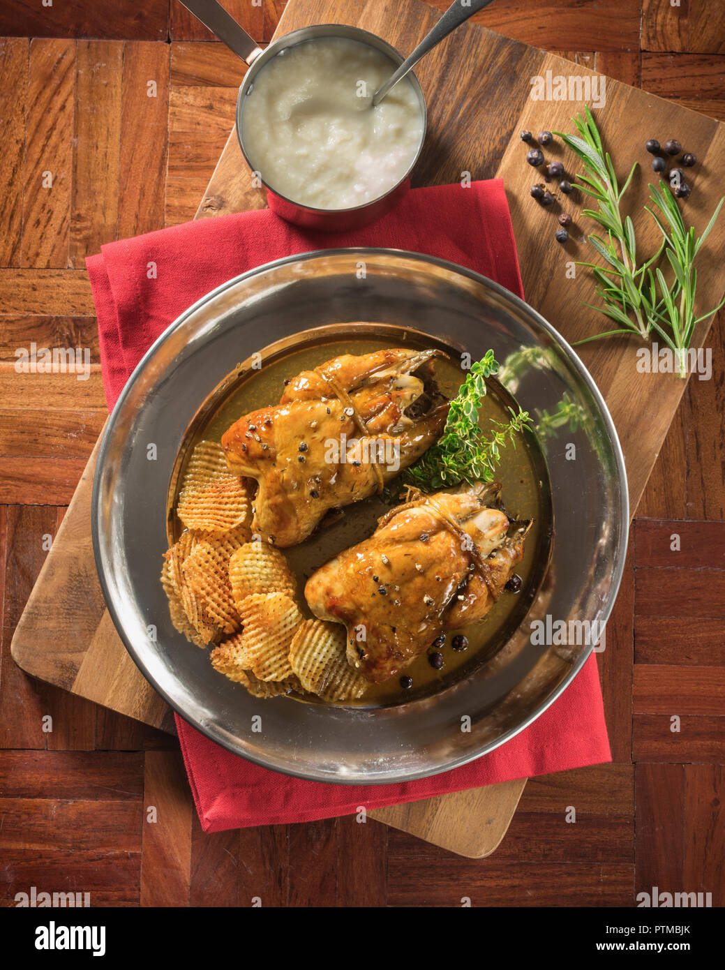 Roast partridge. Game bird UK Stock Photo - Alamy