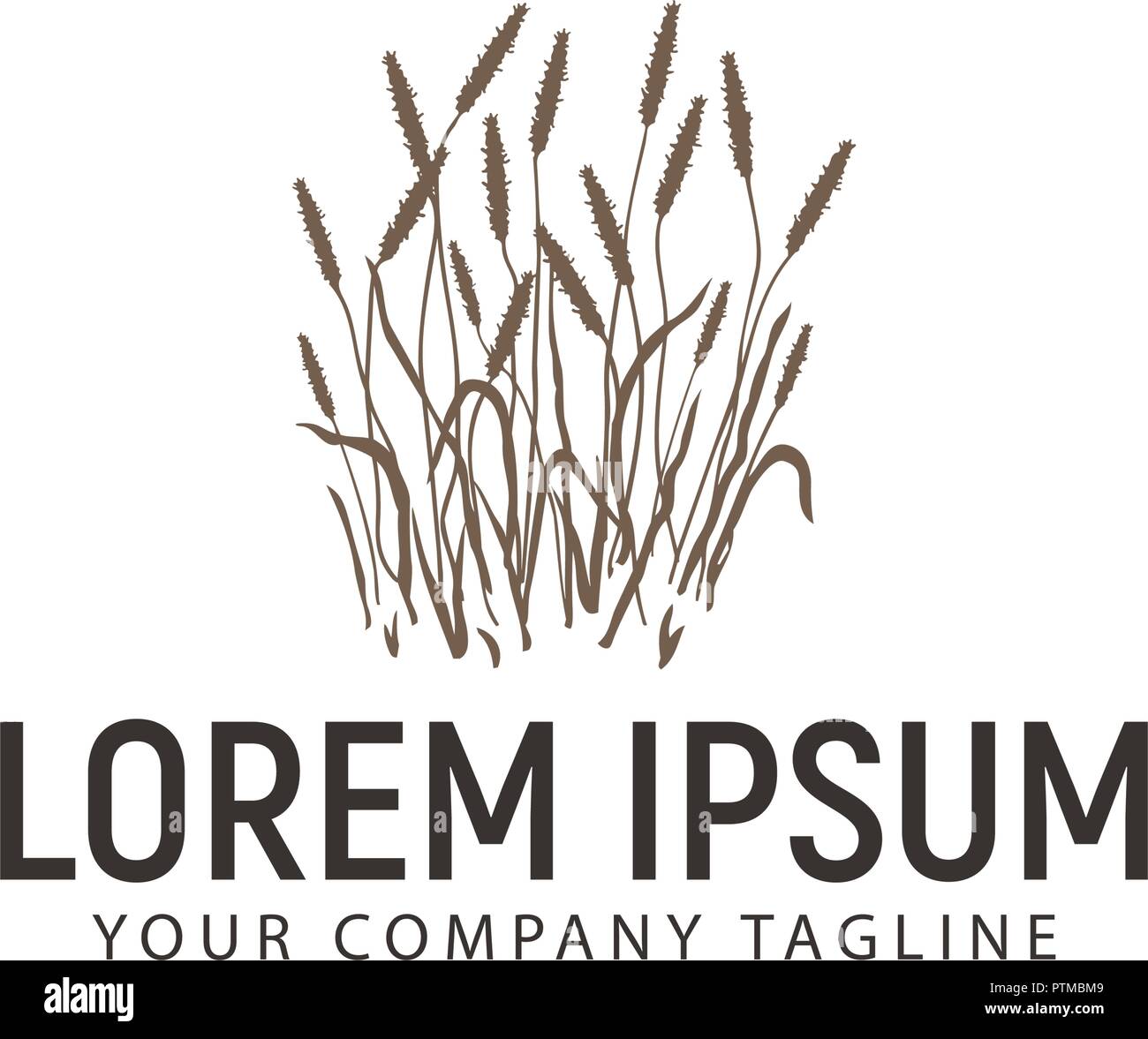 meadow grass logo design concept template Stock Vector Image & Art - Alamy