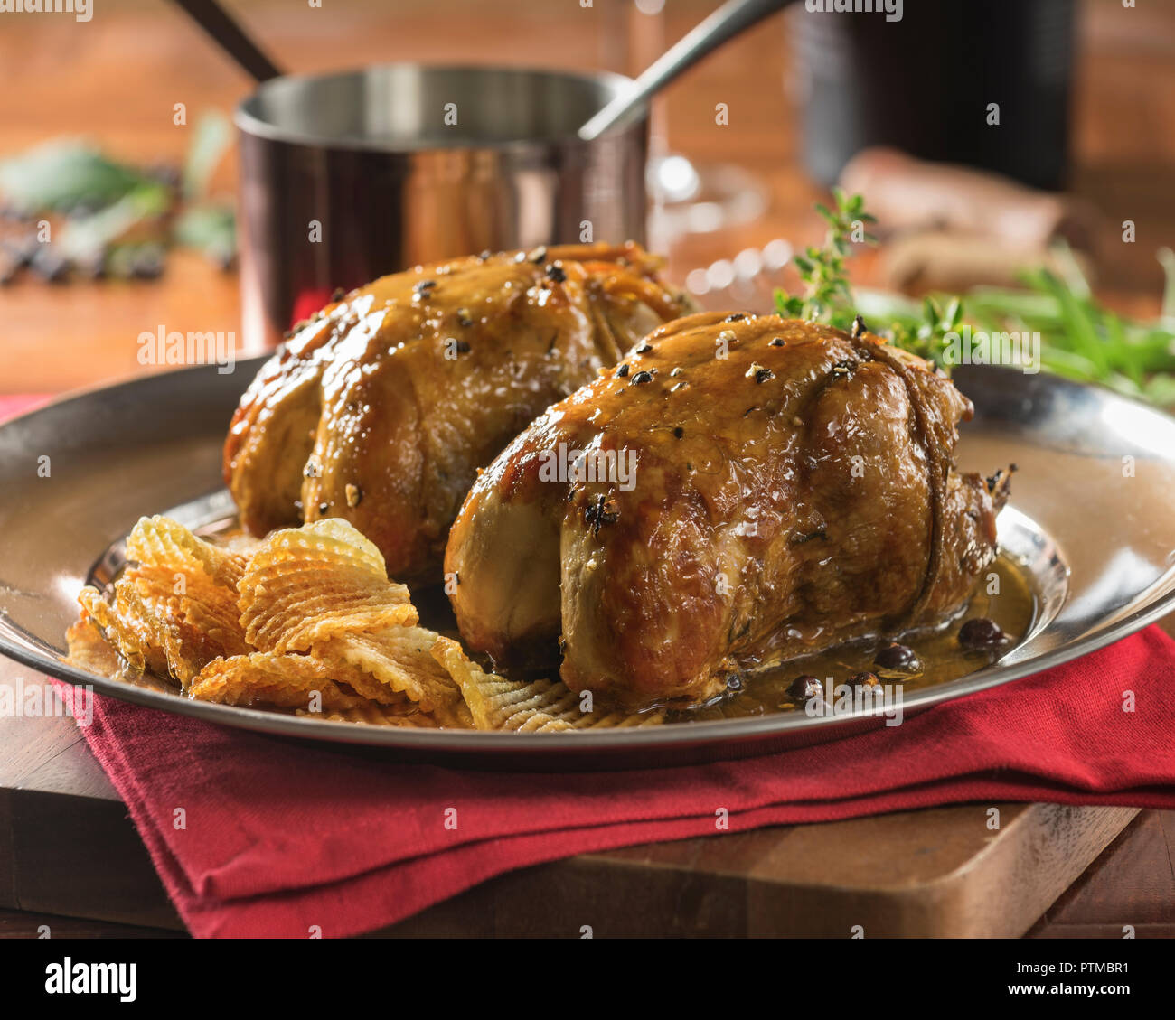 Roast partridge. Game bird UK Stock Photo - Alamy