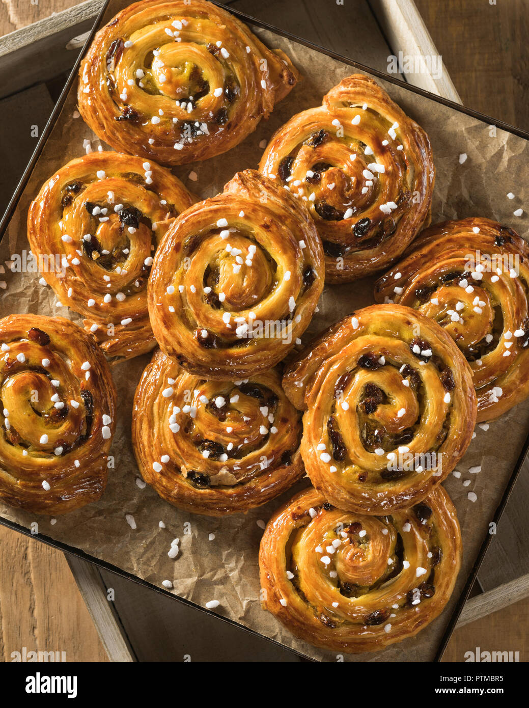 Pains aux raisins. French pastries. Food France Stock Photo - Alamy