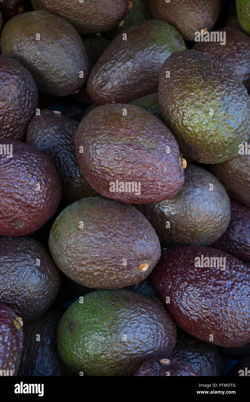 Whole fresh ripe avocado's close up full frame Stock Photo - Alamy